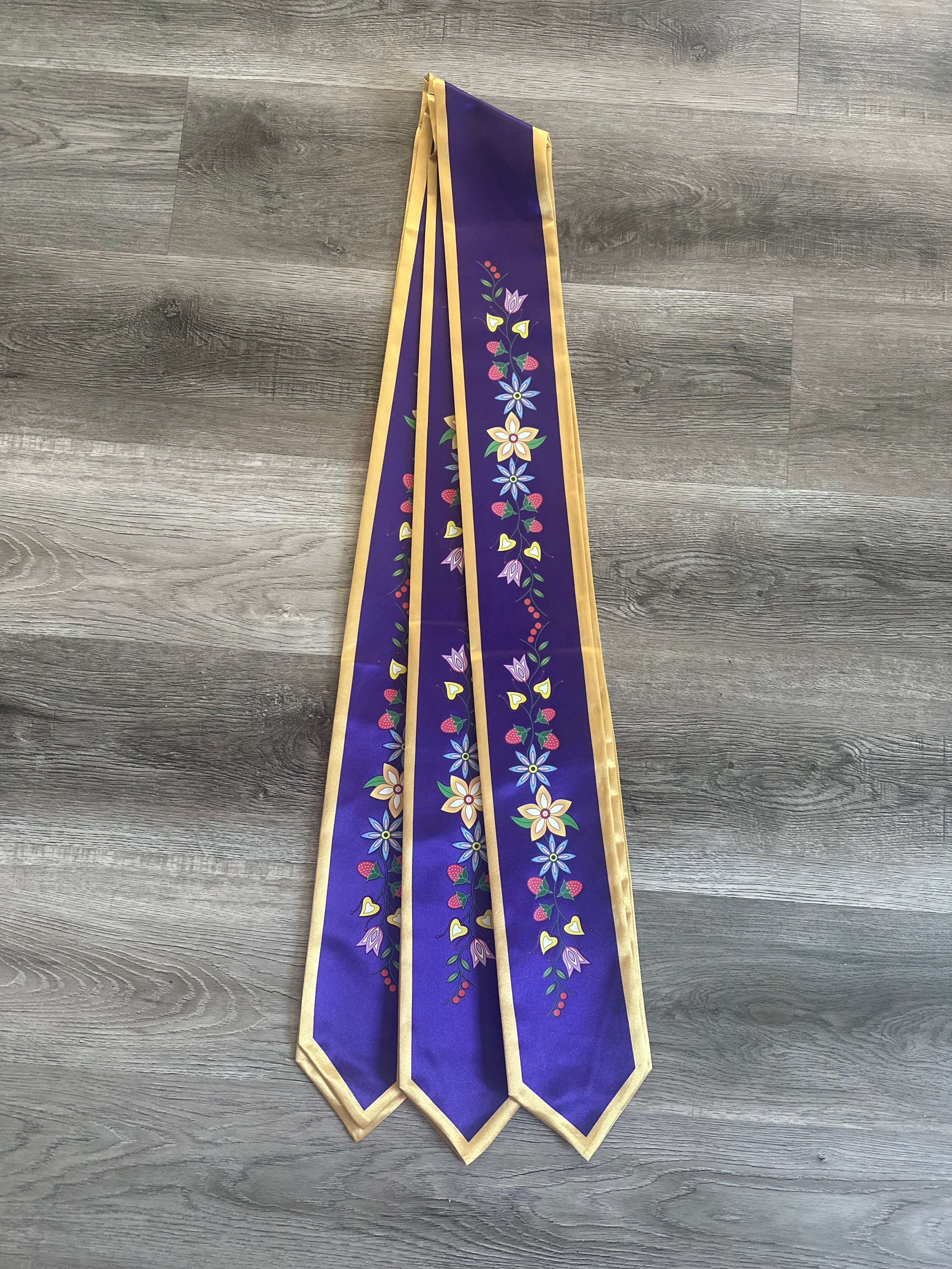 Purple and Gold Trim Stole | Round Lake Traditions